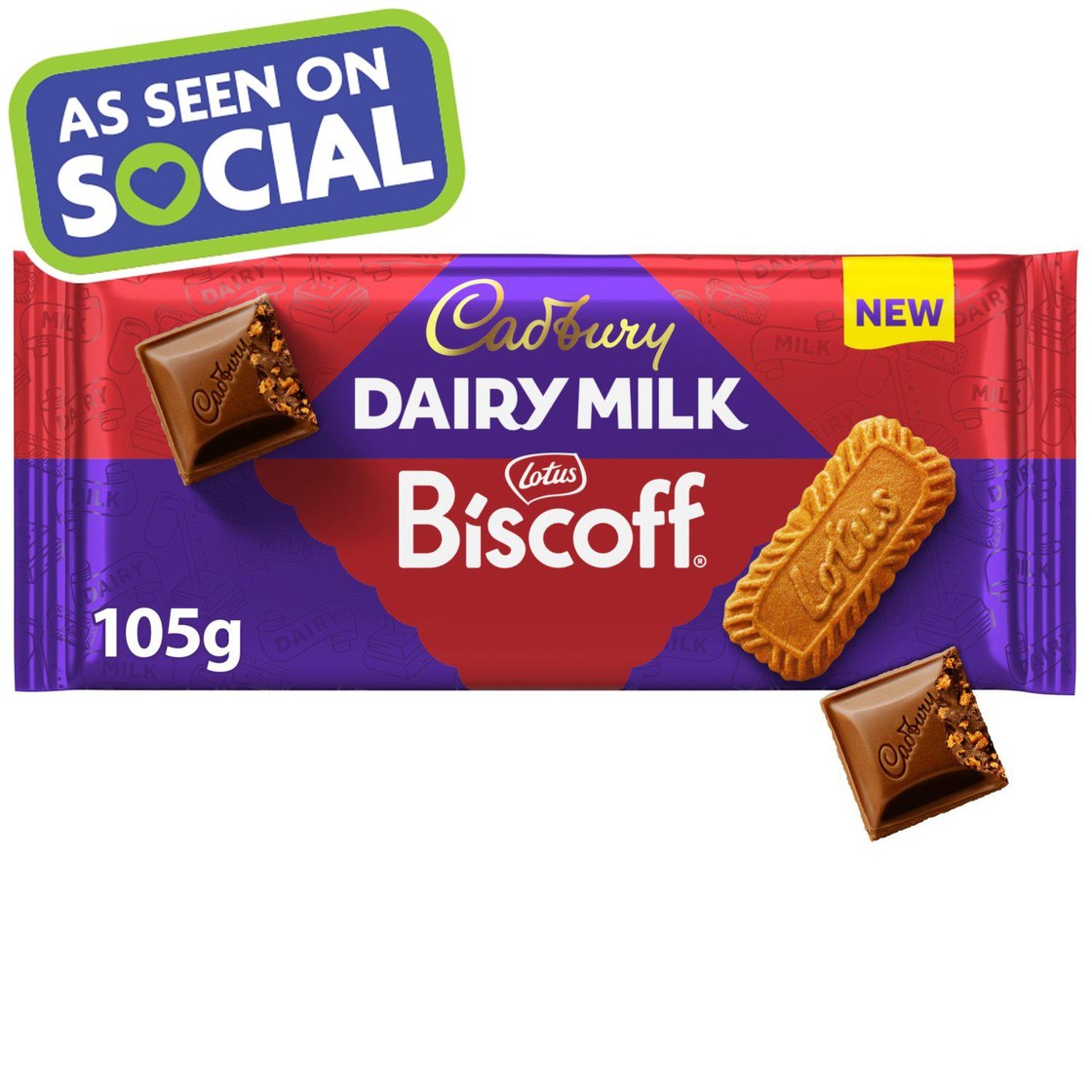Cadbury Dairy Milk Biscoff Biscuit Chocolate Bar 105g - Morrisons ...
