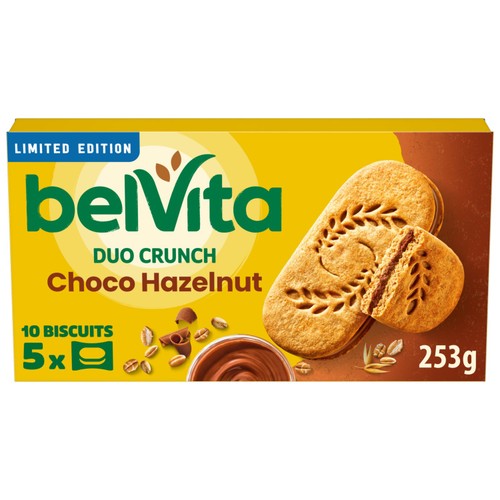 Belvita Sandwich Chocolate Hazelnut Biscuits-Breakfast 253g - Morrisons ...