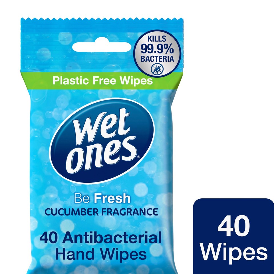 Wet Ones Be Fresh 40 Refreshing Cucumber Fragrance Antibacterial Hand ...