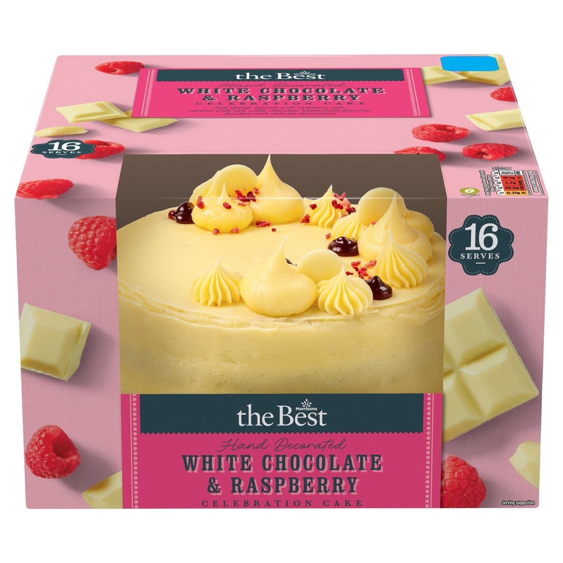 Morrisons The Best White Chocolate & Raspberry Cake Serves 16 ...