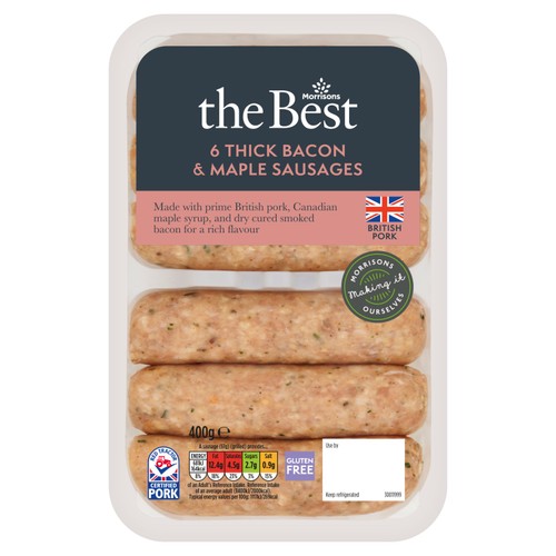 Morrisons The Best 6 Maple & Bacon Sausages - Morrisons Online ...
