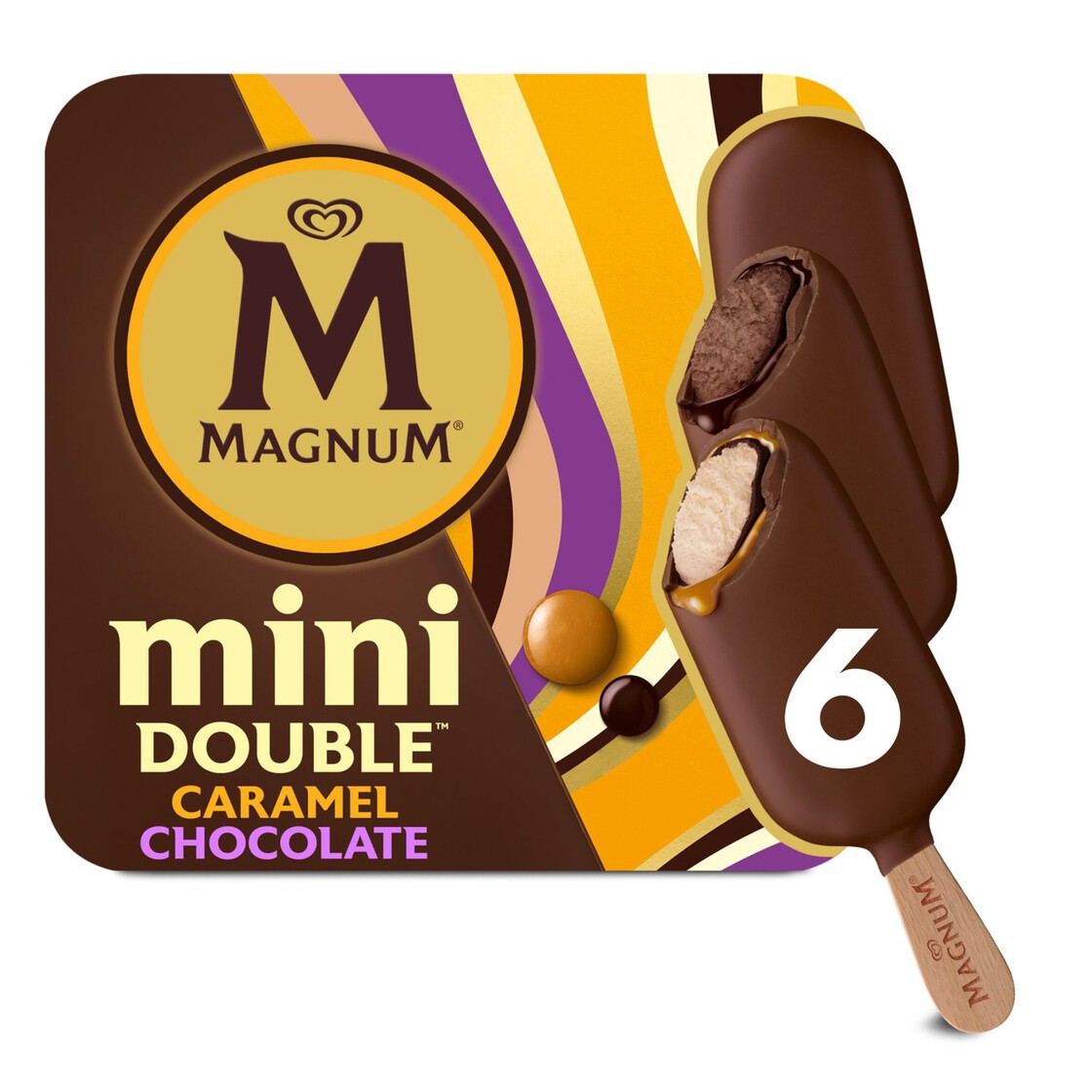 Magnum Mini Double Chocolate & Double Caramel Ice Cream Sticks ...