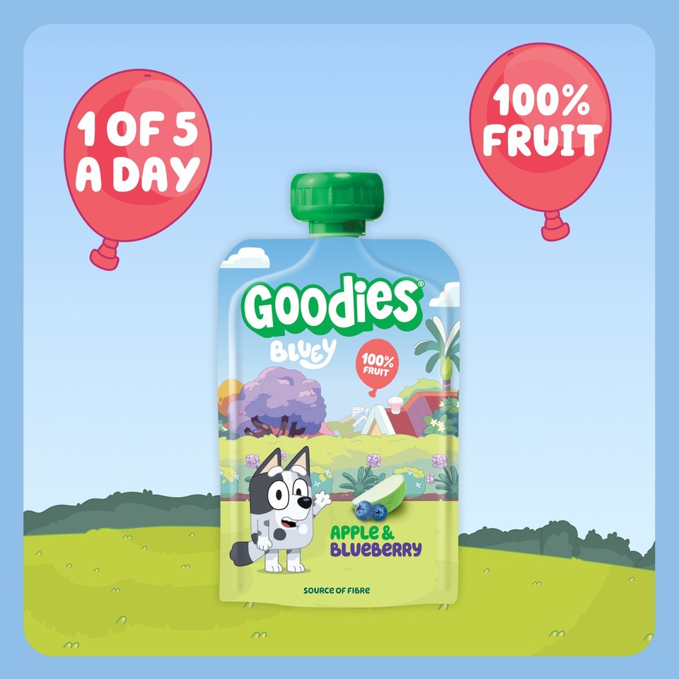 Goodies Bluey Apple & Blueberry Fruit Pouch Multipack 4x100g ...