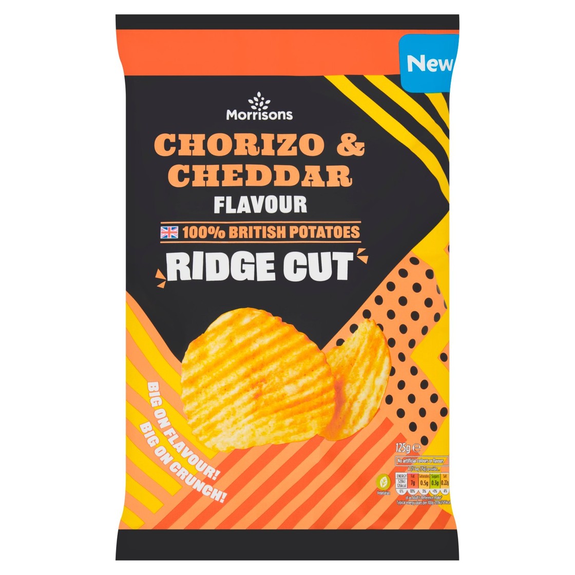 Morrisons Spanish Chorizo & Cheddar Ridge Cut Crisps 125g - Morrisons ...