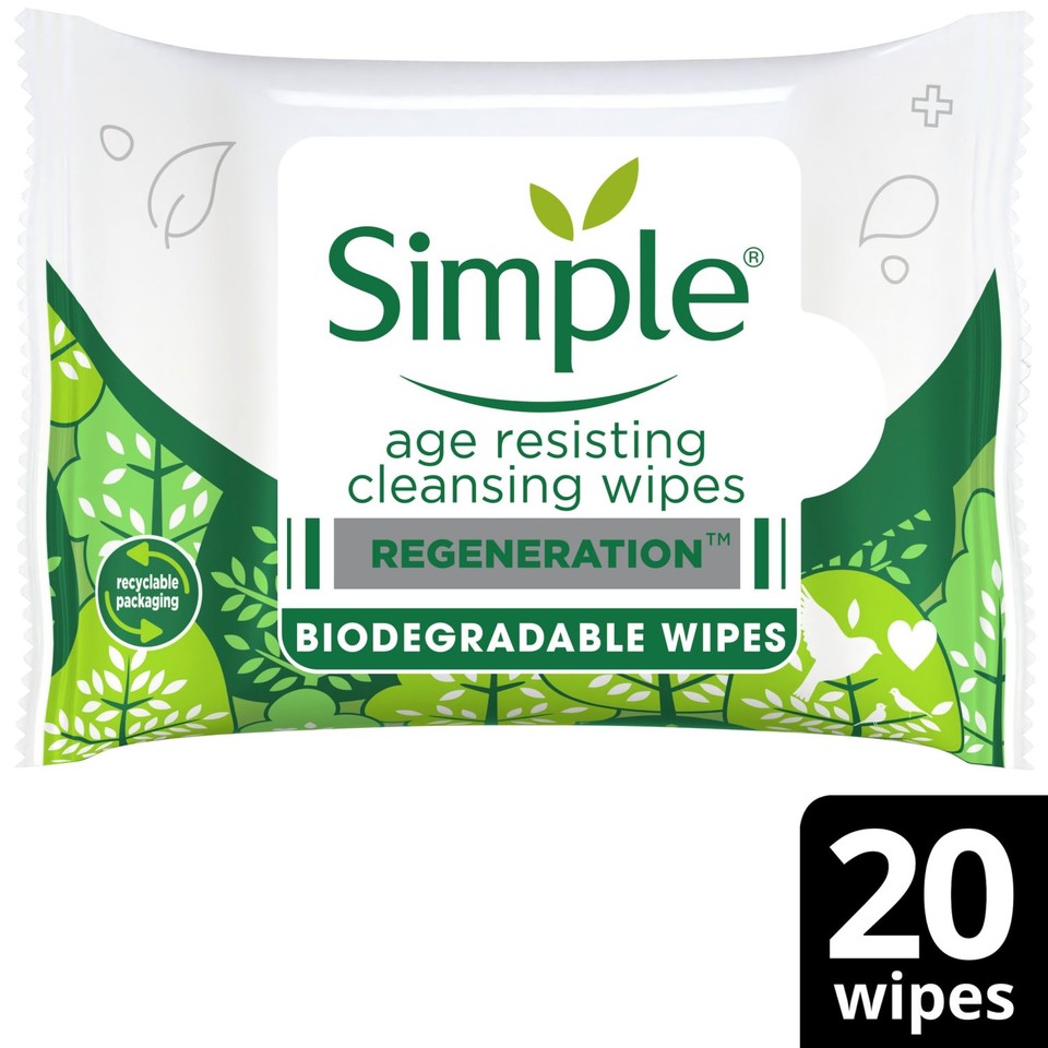 Simple Age Resisting Biodegradable Wipes - Morrisons Online Groceries ...