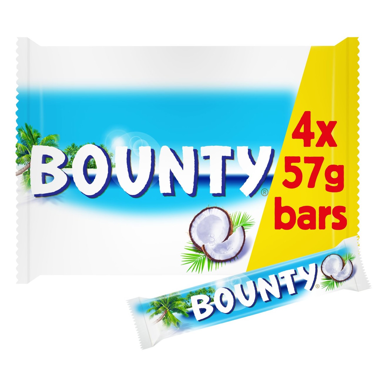 Bounty Coconut & Milk Chocolate Snack Bars Multipack - Morrisons Online ...