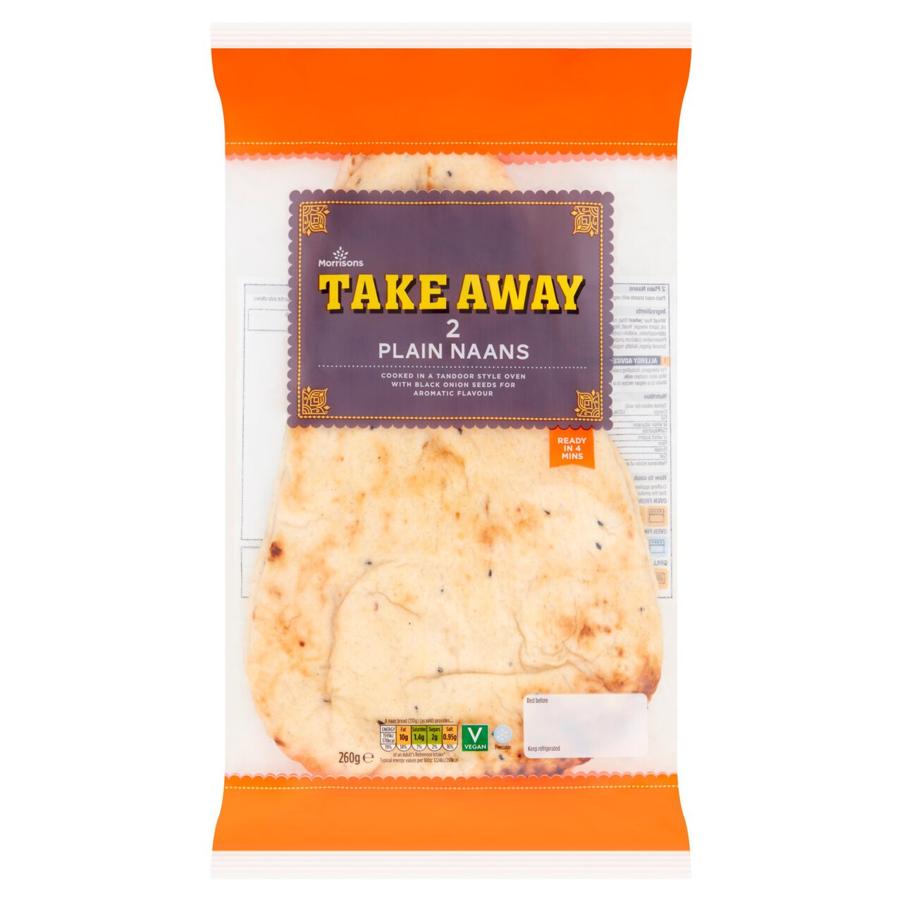Morrisons Plain Naan Bread - Morrisons Online Groceries & Offers