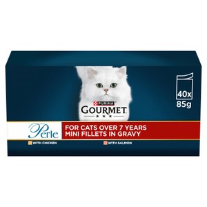 GOURMET Perle Senior 7+ Mini Fillets in Gravy Wet Cat Food 40x85g ...
