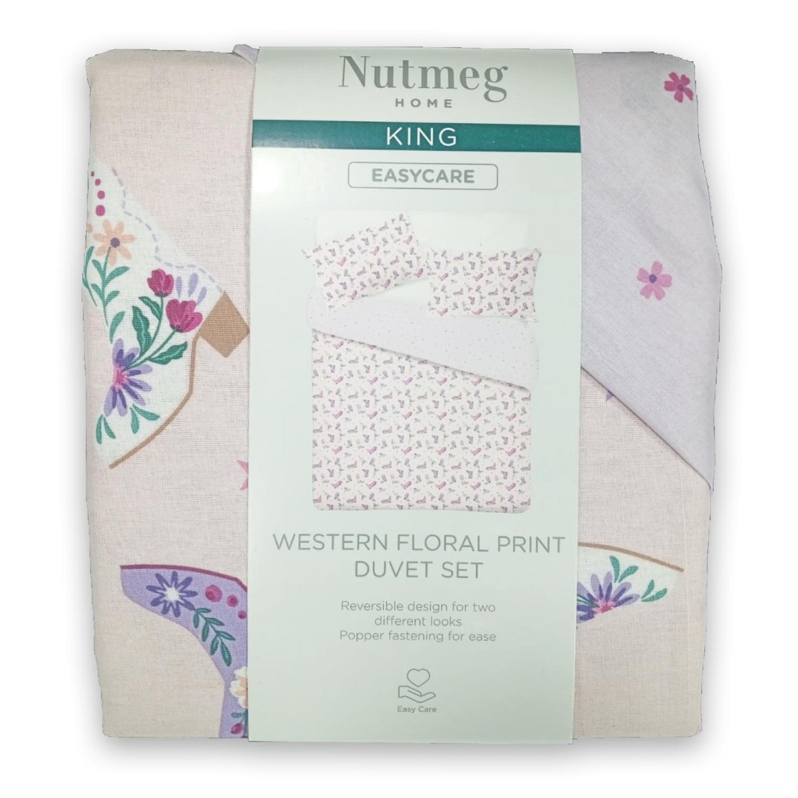 Nutmeg Home Western Floral Print Easy Care Duvet Set King - Morrisons ...