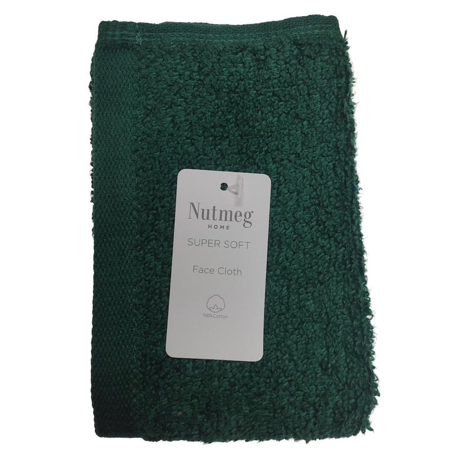 Nutmeg Home Supersoft Cotton Face Cloth Green - Morrisons Online ...