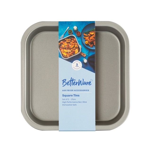 Betterware Set Of 2 Square Tins - Morrisons Online Groceries & Offers