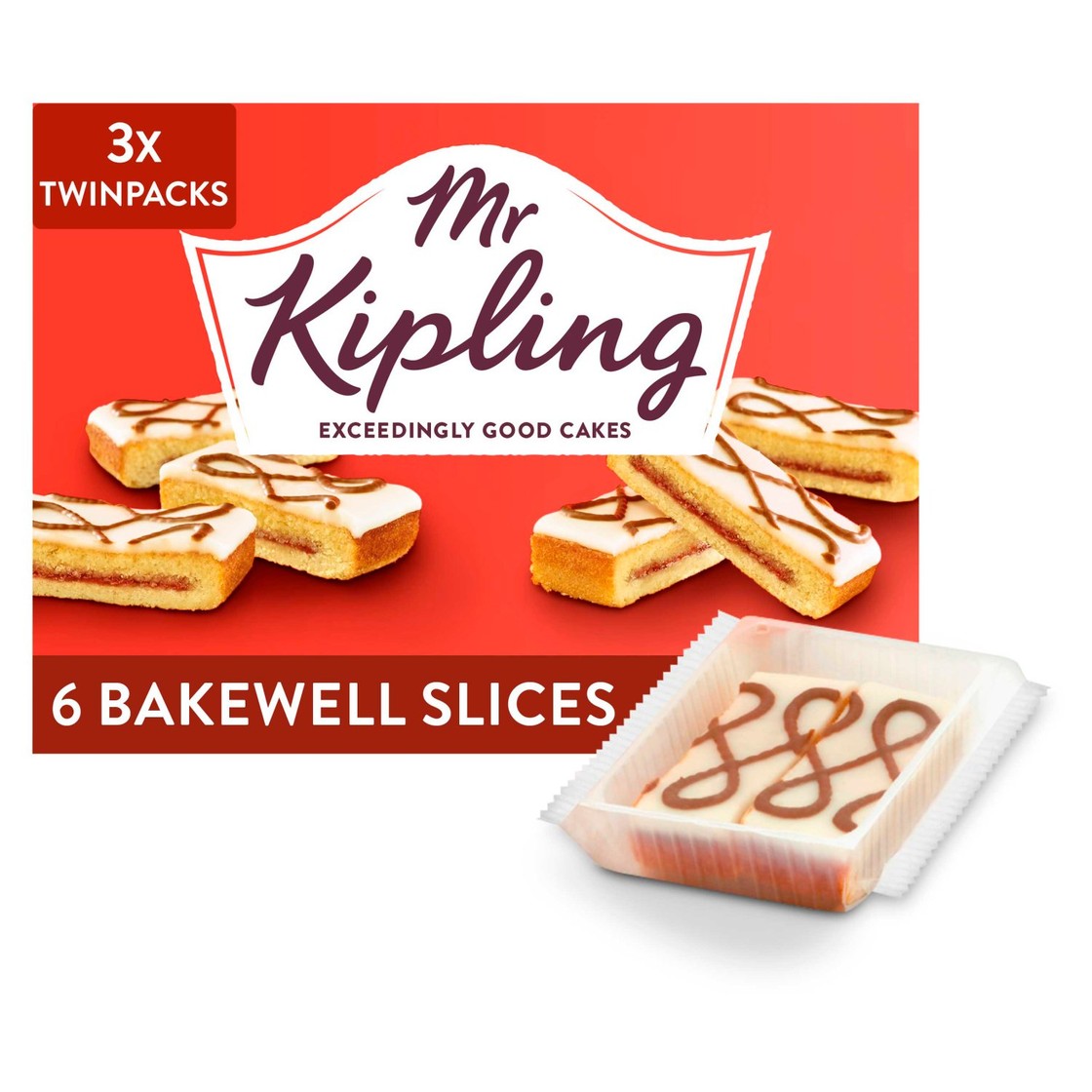 Mr Kipling Bakewell Slices Cakes Multipack Snack 3x2pk - Morrisons ...