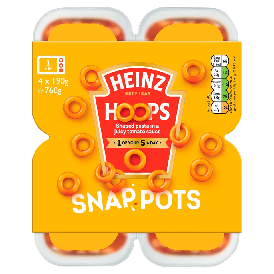 Heinz Spaghetti Hoops Snap Pots - Morrisons Online Groceries & Offers