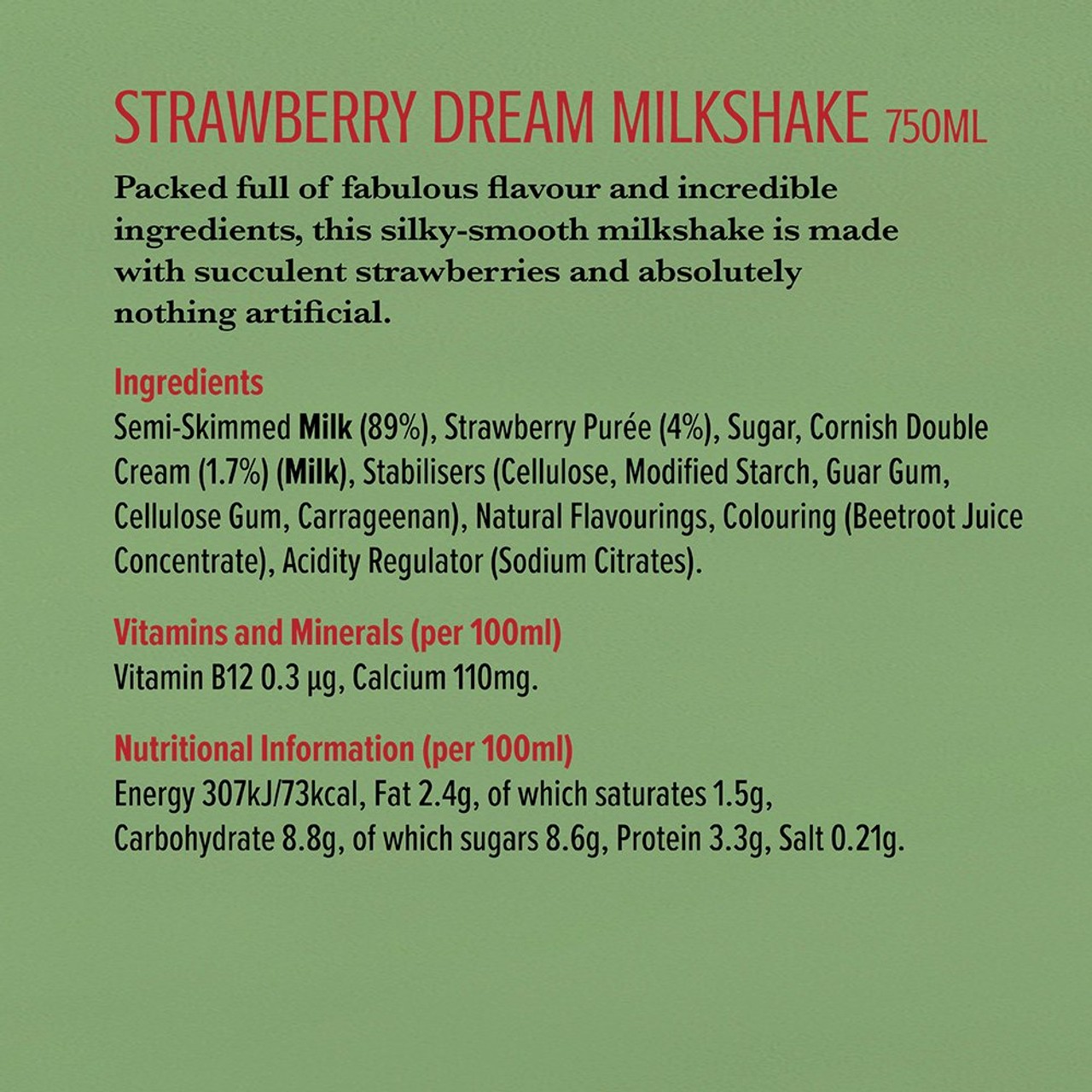 Shaken Udder Strawberry Dream Milkshake 750ml - Morrisons Online ...