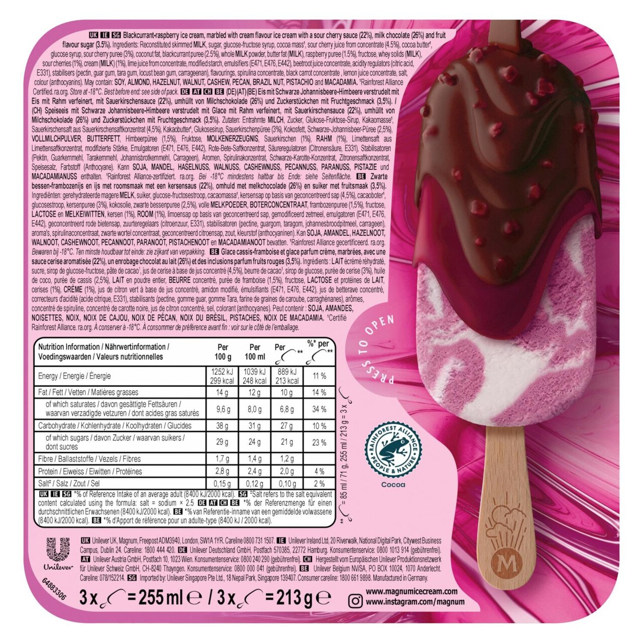 Magnum Utopia Double Cherry Ice Cream Sticks 3 x 85ml - Morrisons ...