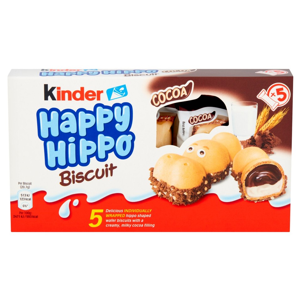 Kinder Happy Hippo Cocoa Cream Biscuits - Morrisons Online Groceries ...