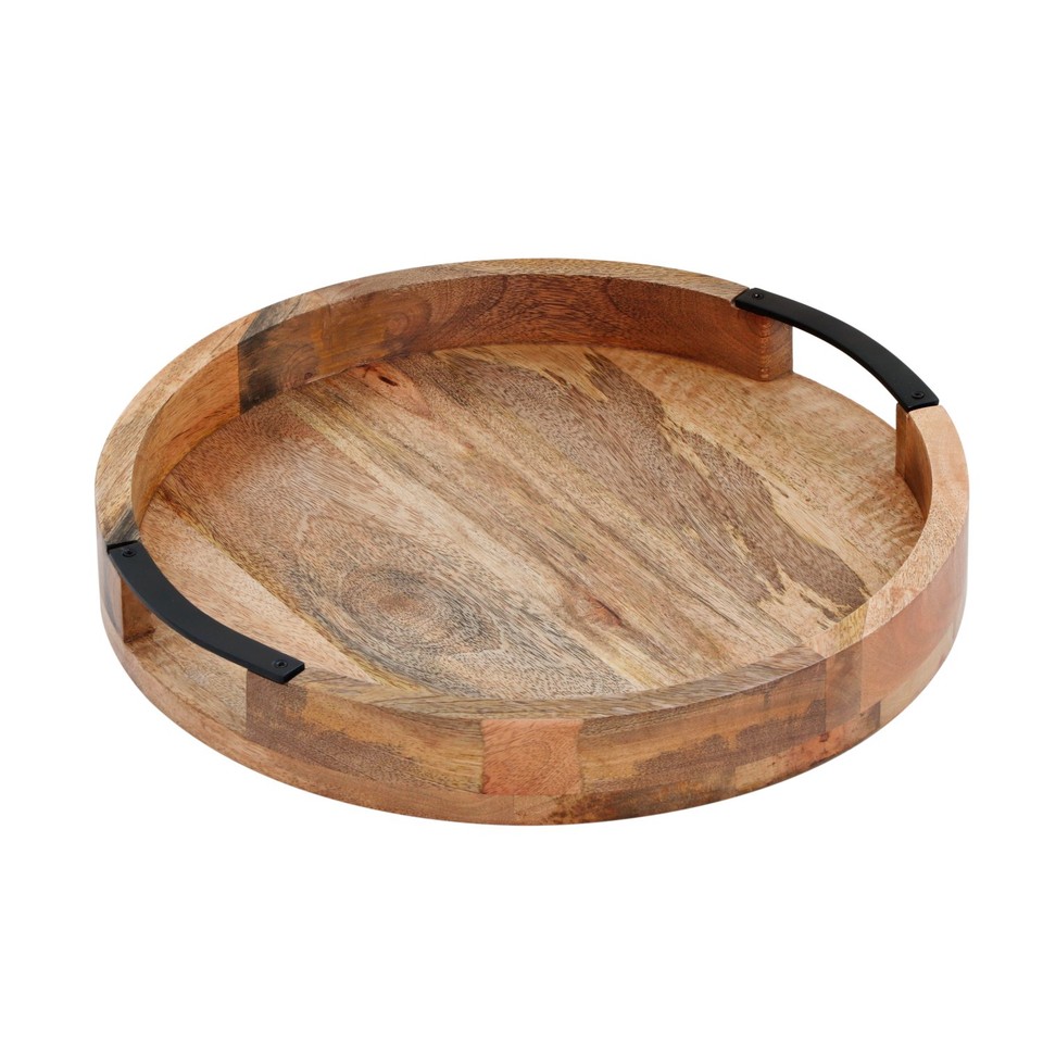 Nutmeg Home Mango Wood Round Tray - Morrisons Online Groceries & Offers