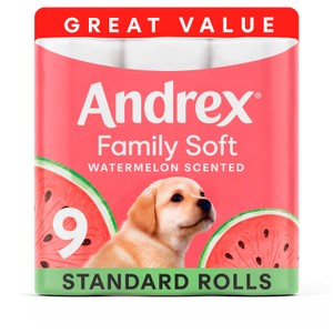 Andrex Family Soft Watermelon Toilet Tissue 9 Rolls - Morrisons Online ...