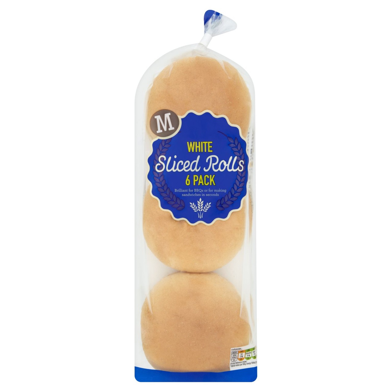 Morrisons Sliced White Rolls 6 Pack - Morrisons Online Groceries & Offers