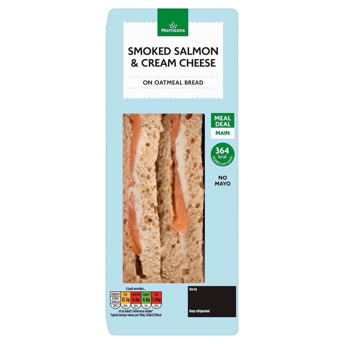 Morrisons Salmon & Cream Cheese Sandwich - Morrisons Online Groceries ...