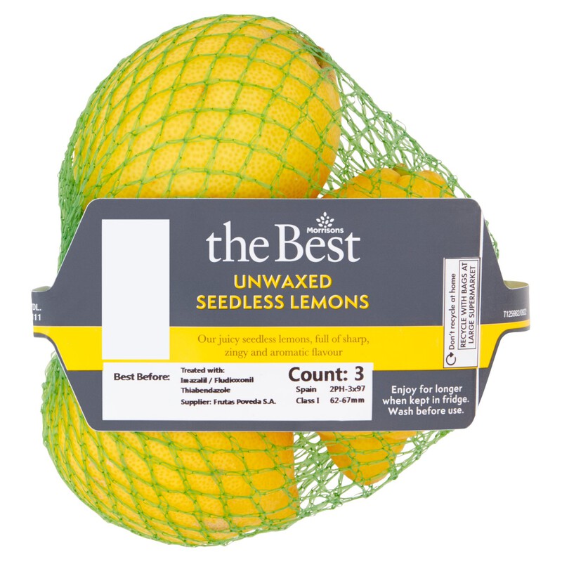 Morrisons The Best Seedless Unwaxed Lemons 3 Pack - Morrisons Online ...