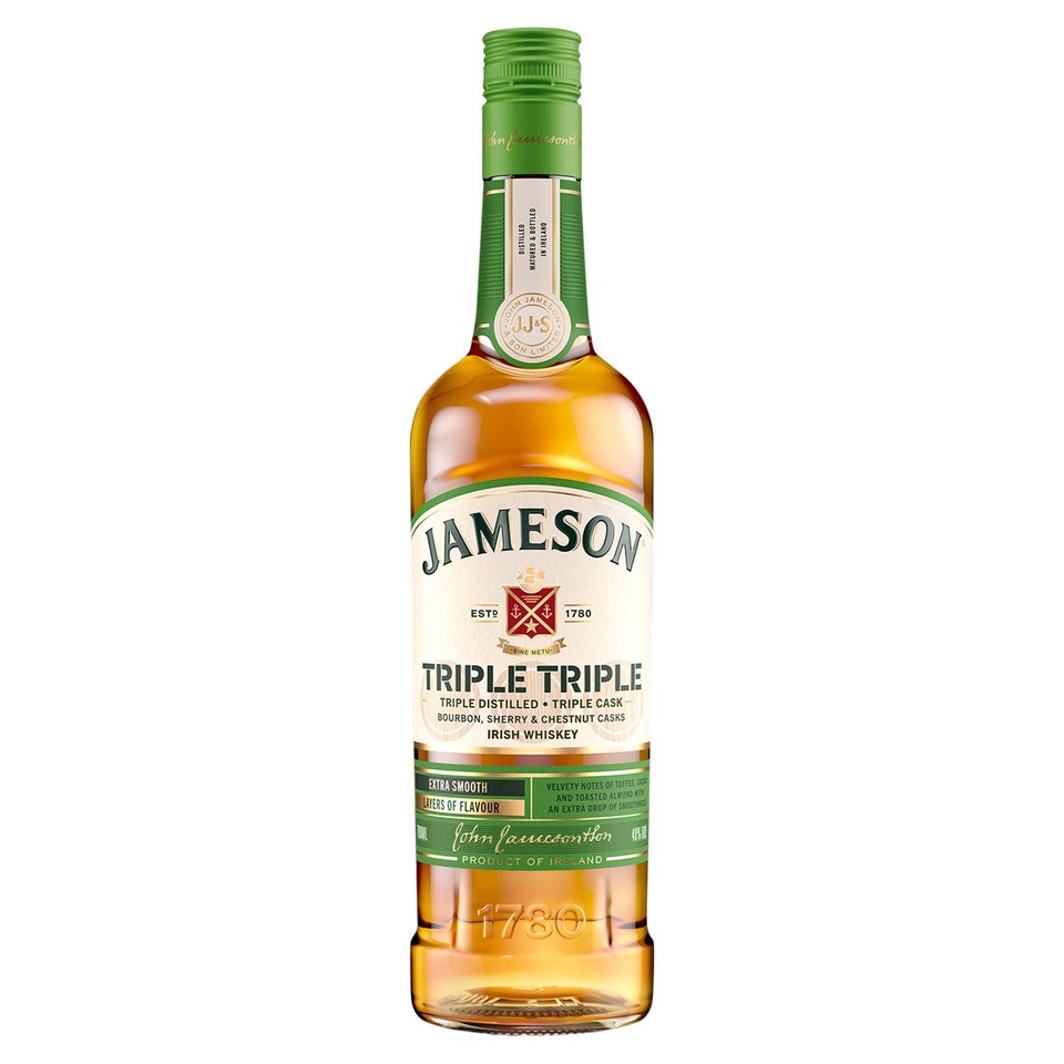 Jameson Triple Triple Blended Irish Whiskey (Abv 40%) 70cl - Morrisons ...