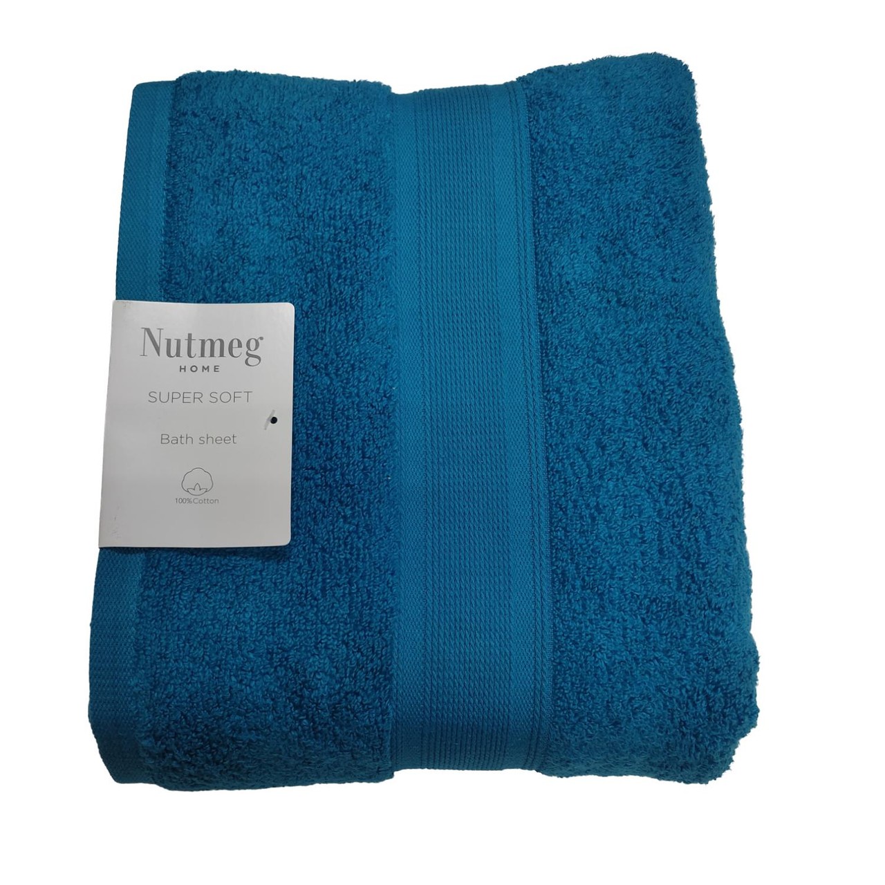 Nutmeg Home Supersoft Cotton Bath Sheet Blue Teal - Morrisons Online ...