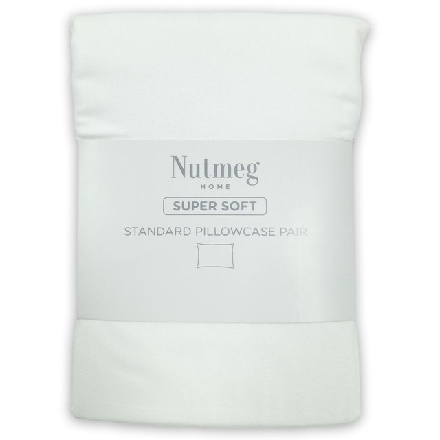 Nutmeg Home Soft Touch White Standard Pillowcase - Morrisons Online ...