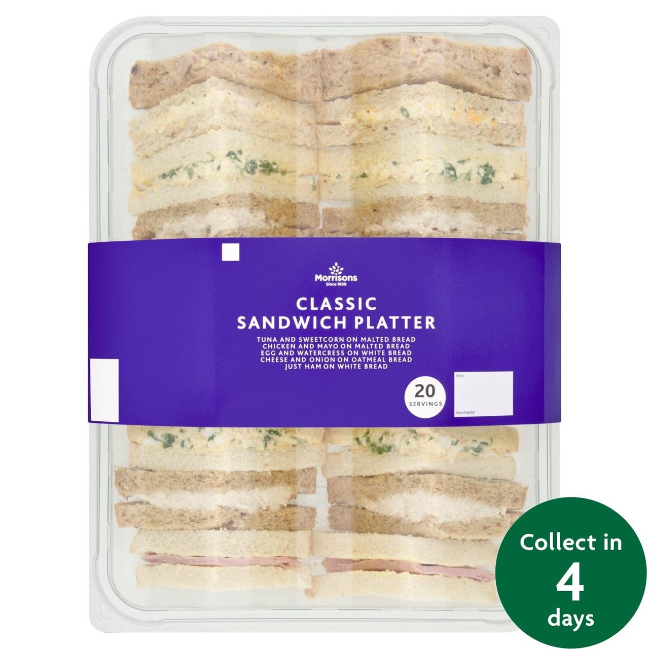 Classic Sandwich Platter 20 Pieces - Eat On Same Day - Morrisons Online ...