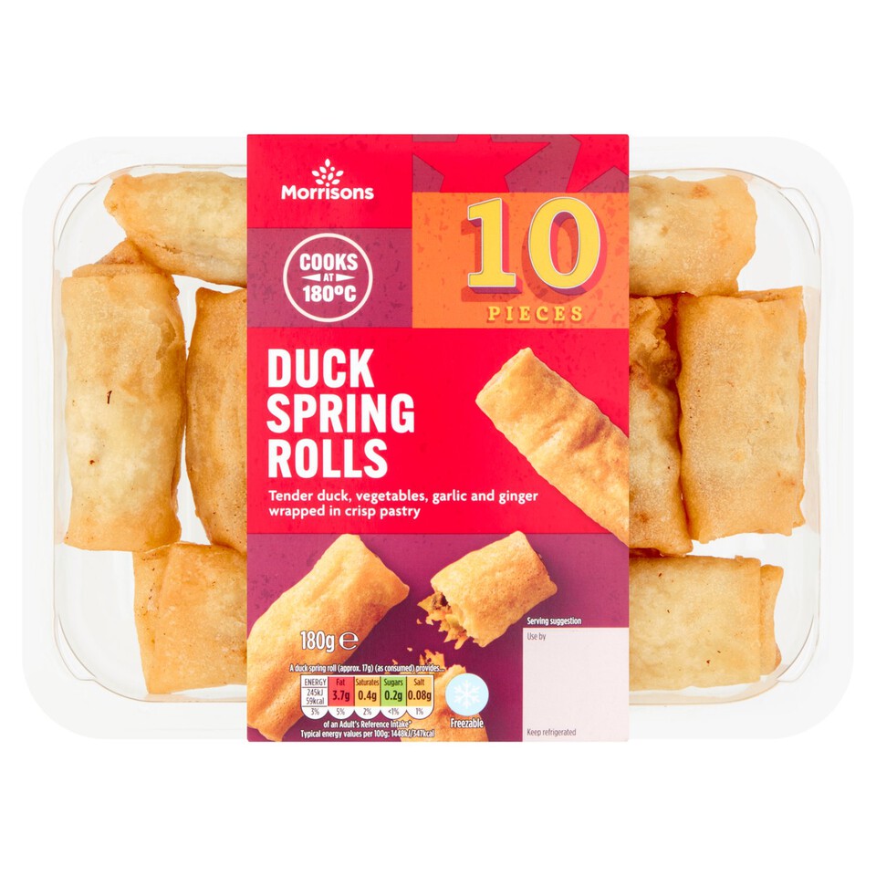 Morrisons Made To Share Duck Spring Rolls - Morrisons Online Groceries ...