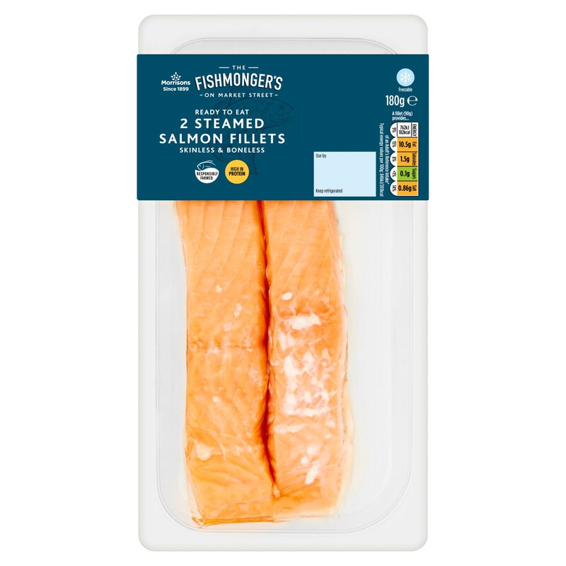Morrisons Steamed Salmon Fillets 2 Pack - Morrisons Online Groceries ...