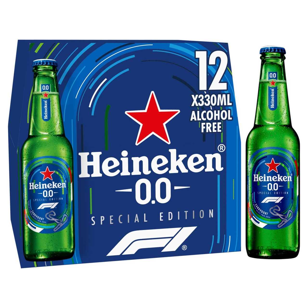 Heineken 0.0 Alcohol Free Premium Lager Beer 0% ABV Bottles 12x330ml ...