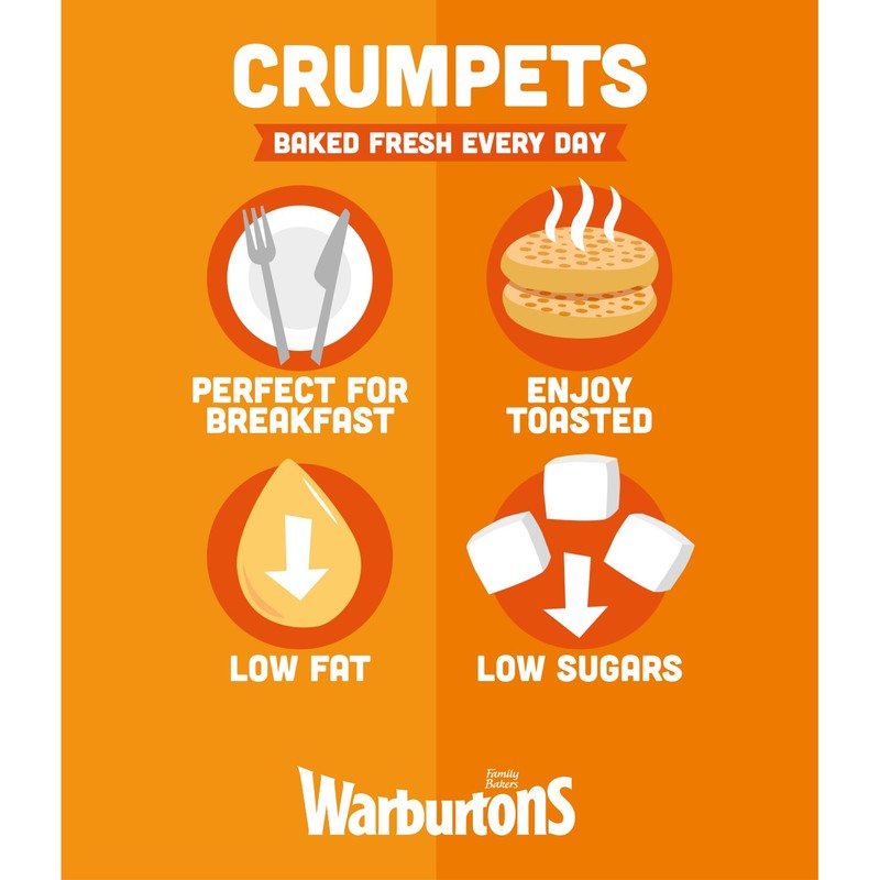 Warburtons 9 Crumpets - Morrisons Online Groceries & Offers