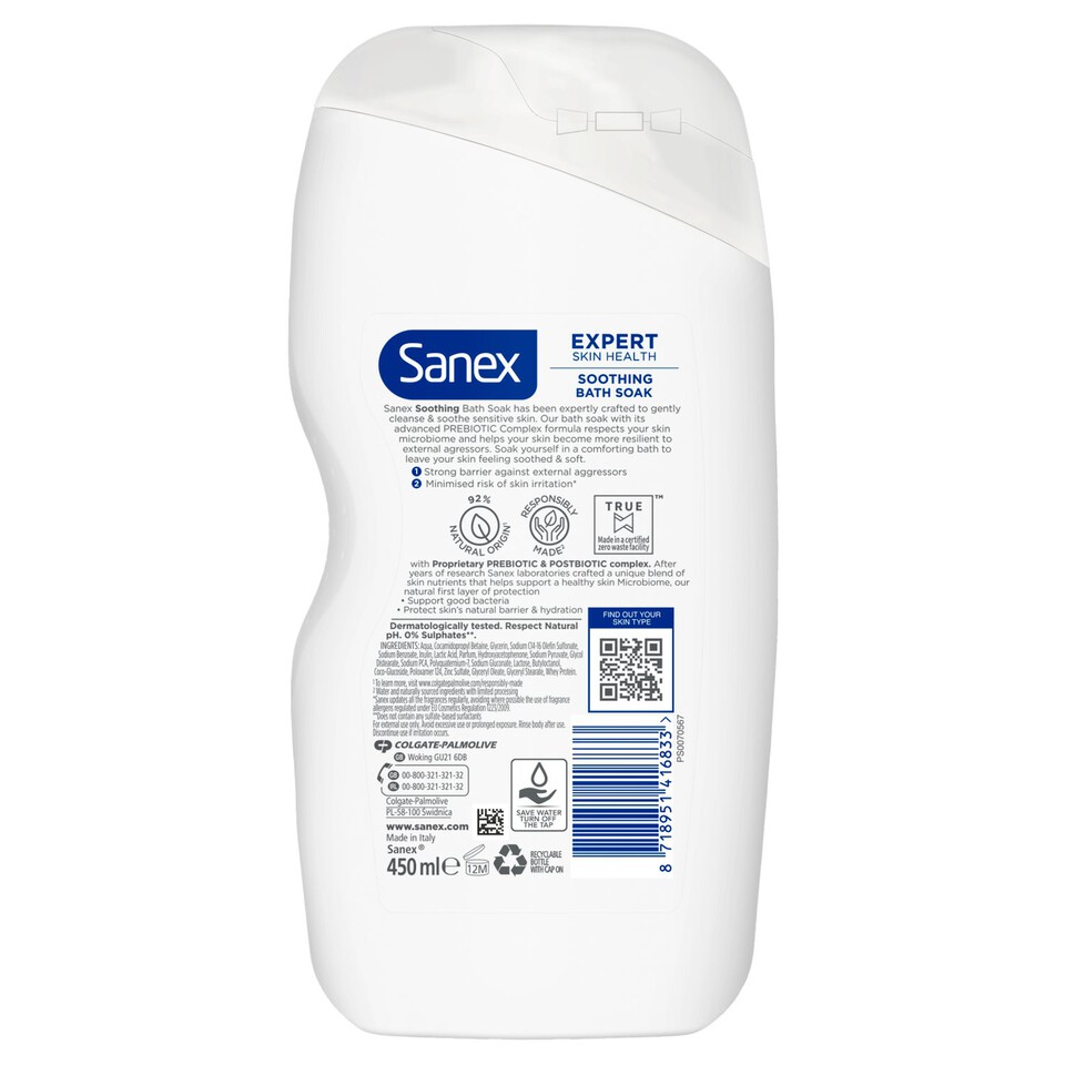 Sanex Expert Skin Health Soothing Bath Soak - Morrisons Online ...