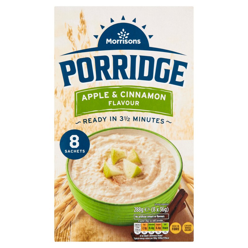 Morrisons Apple and Cinnamon Porridge 8 Sachets - Morrisons Online ...