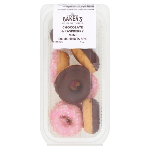Market Street Chocolate & Raspberry Mini Doughnuts 8 Pack - Morrisons Online Groceries & Offers