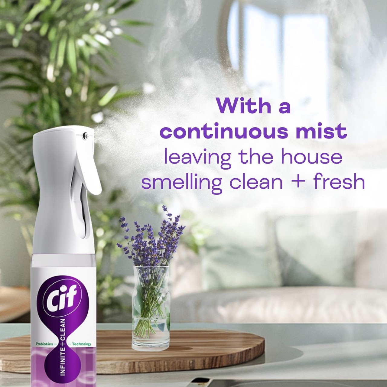 Cif Infinite Clean All in One Cleaner Spray Lavender & Eucalyptus 280ml ...