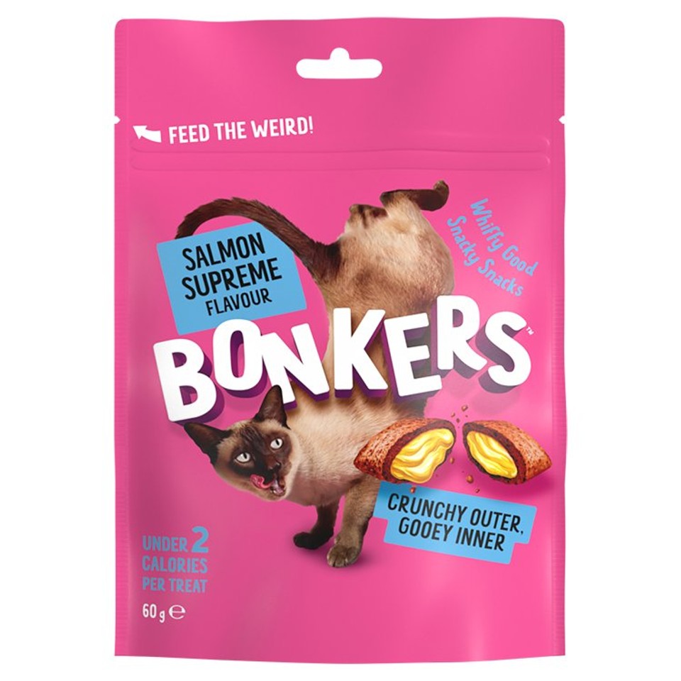 Bonkers Salmon Supreme Flavour Cat Treats - Morrisons Online Groceries ...