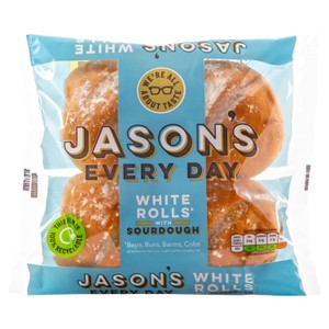 Jason's Every Day White Bread Rolls with Sourdough 4 Pack - Morrisons ...