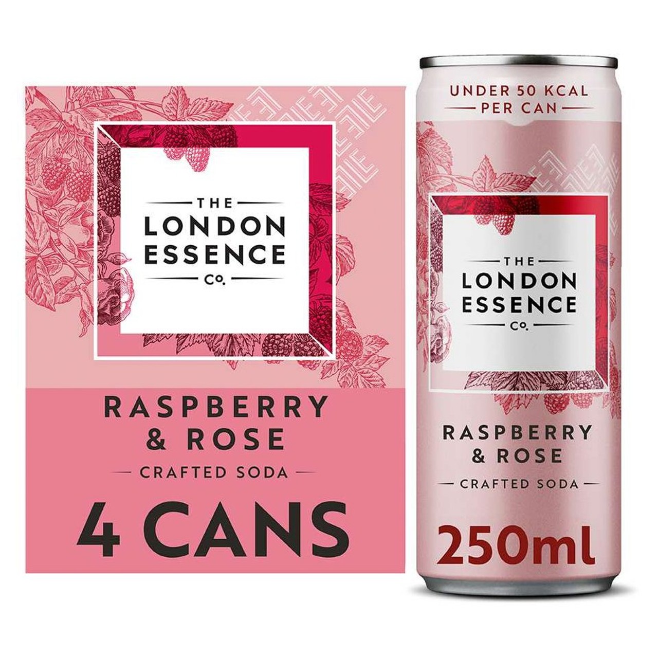 London Essence Raspberry & Rose Soda 4x250ml - Morrisons Online ...
