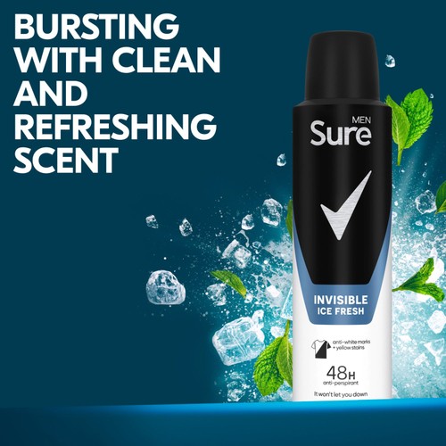 Sure Men Invisible Ice Anti-perspirant Deodorant Aerosol 150ml ...