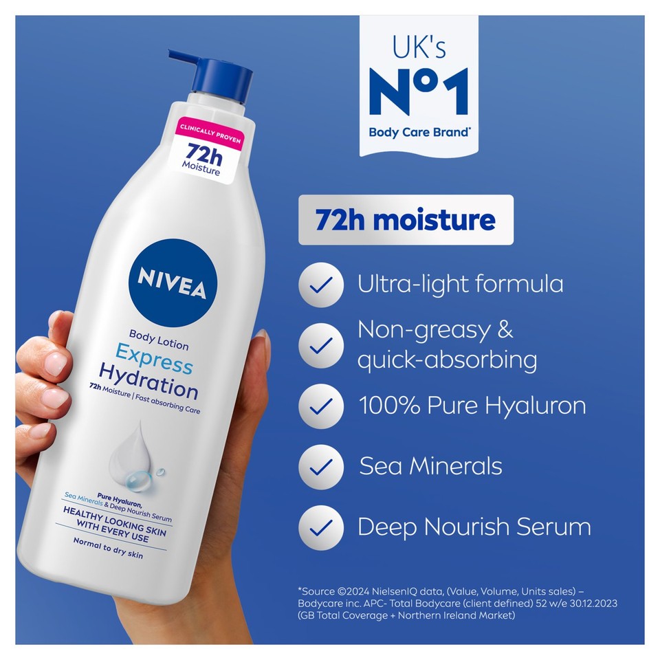 NIVEA Express Hydration Body Lotion for Normal to Dry Skin - Morrisons ...