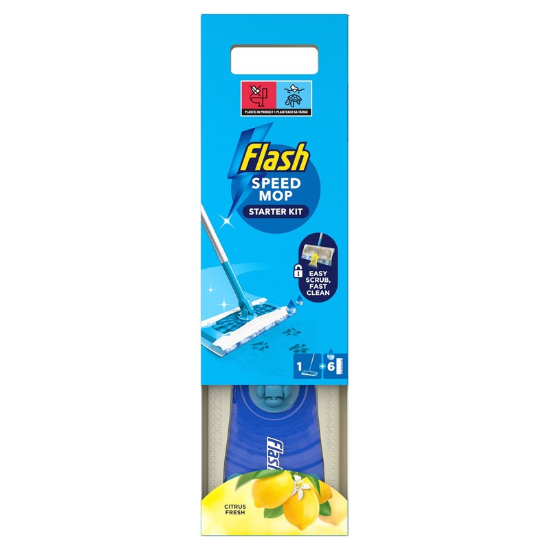 Flash Citrus Fresh Speed Mop Starter Kit With 6 Refills - Morrisons ...