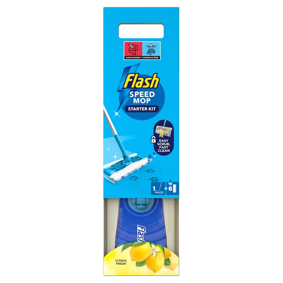 Flash Citrus Fresh Speed Mop Starter Kit With 6 Refills - Morrisons ...