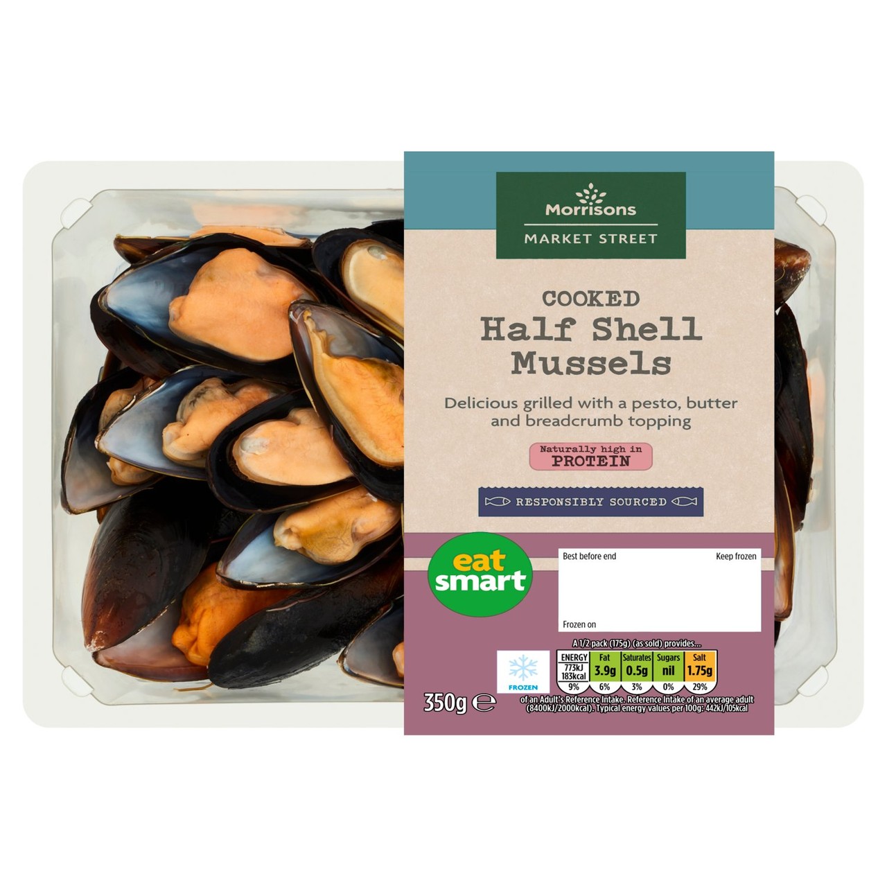 Morrisons Cooked Half Shell Mussels - Morrisons Online Groceries & Offers