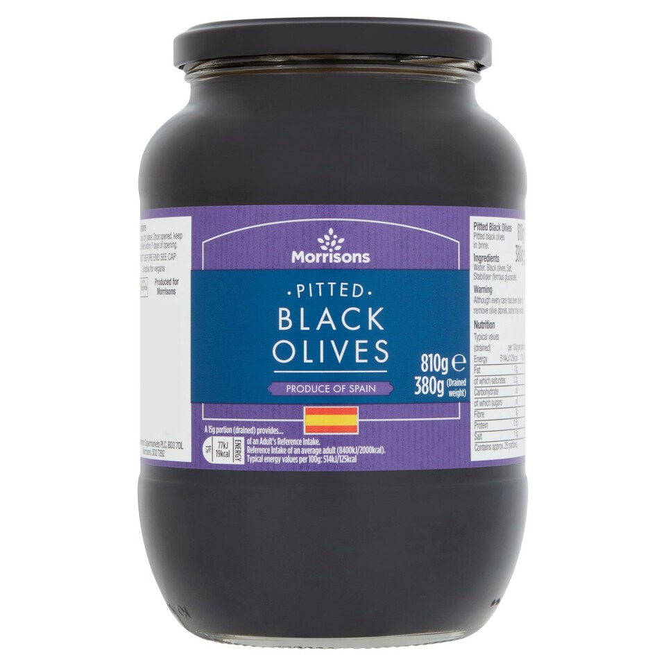 Morrisons Pitted Black Olives In Brine (810g) - Morrisons Online ...