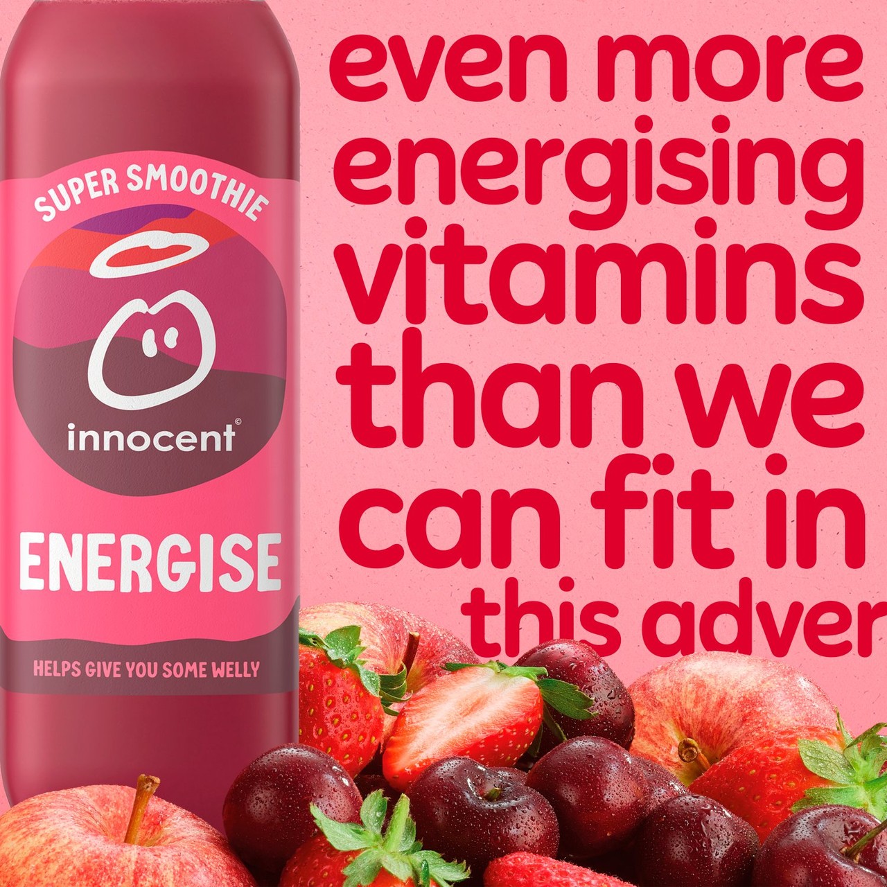 Innocent Berry Energise, Strawberry & Cherry Super Smoothie 750ml ...
