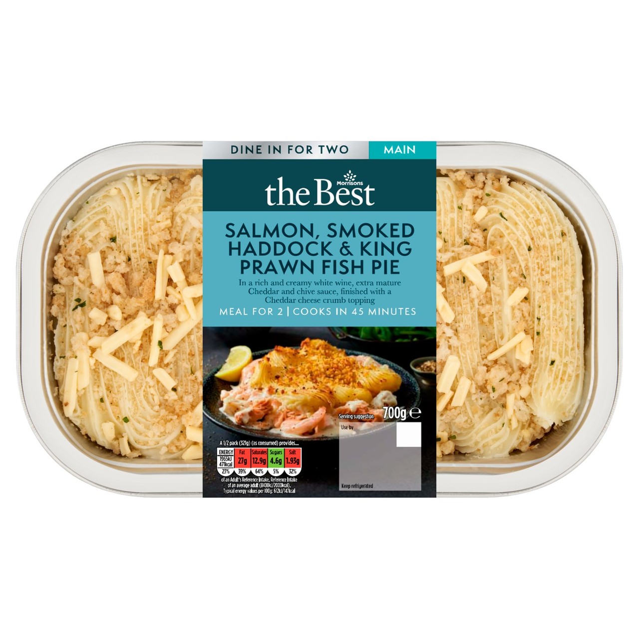 Morrisons The Best Salmon Smoked Haddock & King Prawn Fish Pie ...