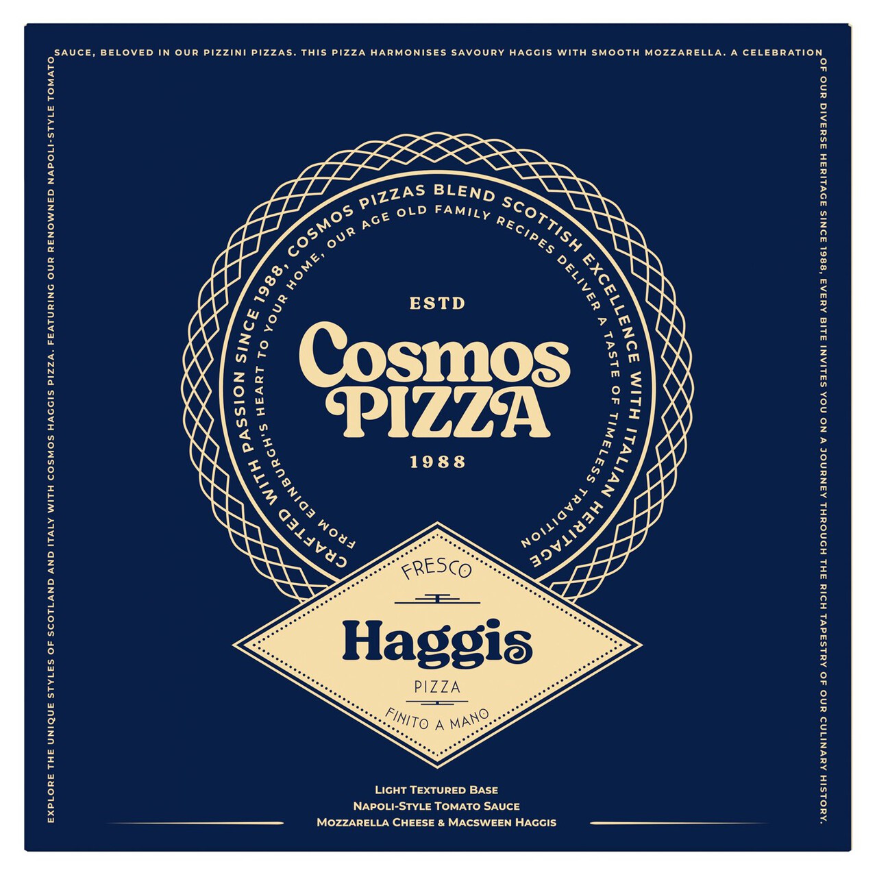 Cosmo's Cheese & Tomato Pizza With Haggis Topping - Morrisons Online ...
