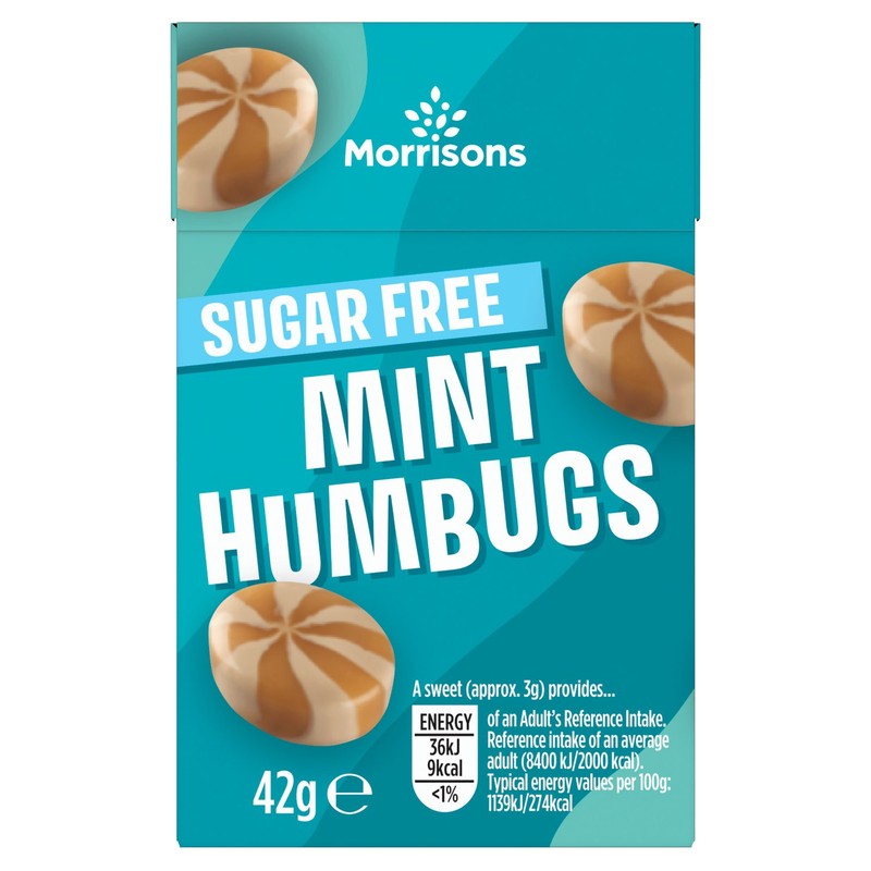 Morrisons Sugar Free Mint Humbugs 42g - Morrisons Online Groceries & Offers
